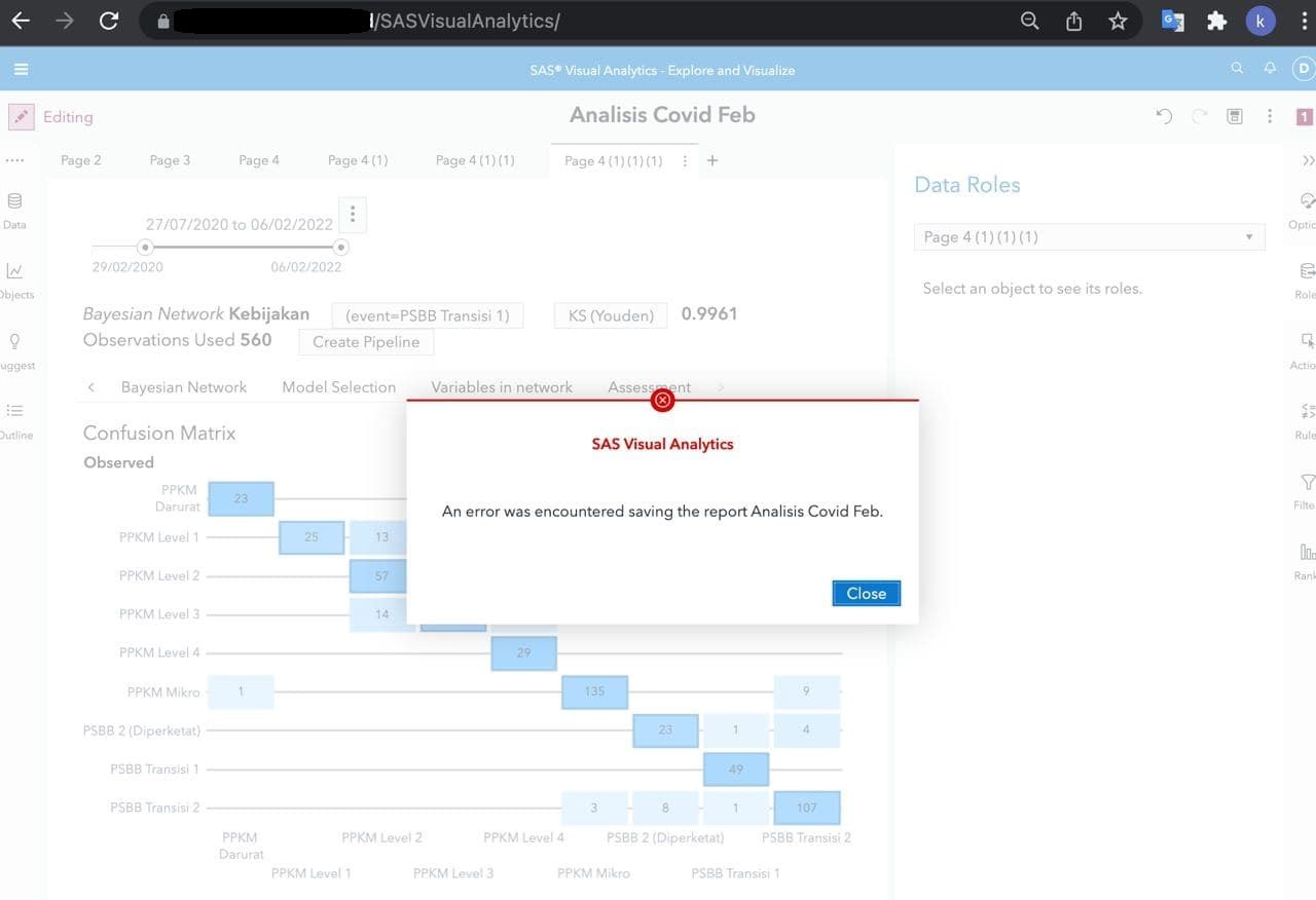 Error while saving report in Visual Analytics - SAS Support Communities