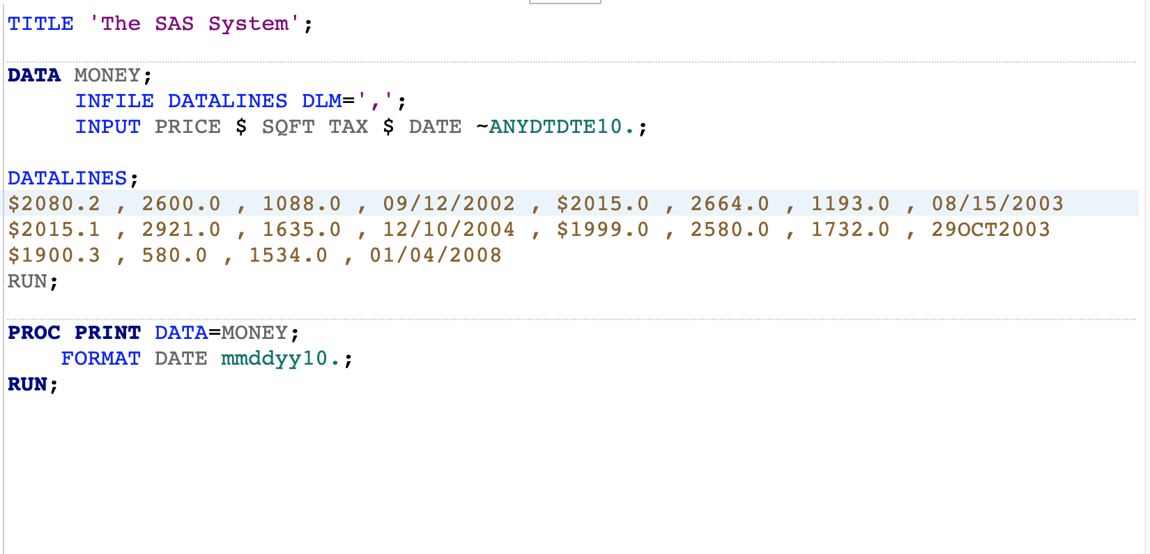 Horizontally aligned data - SAS Support Communities