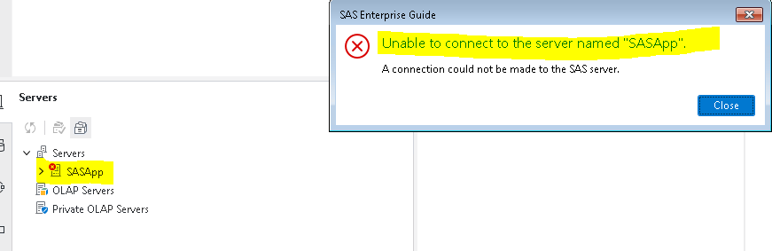 TCP/IP tcpsockConnect error from SAS EG - SAS Support Communities