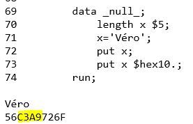 Solved: UTF-8 and alternative to $hex. format - SAS Support Communities