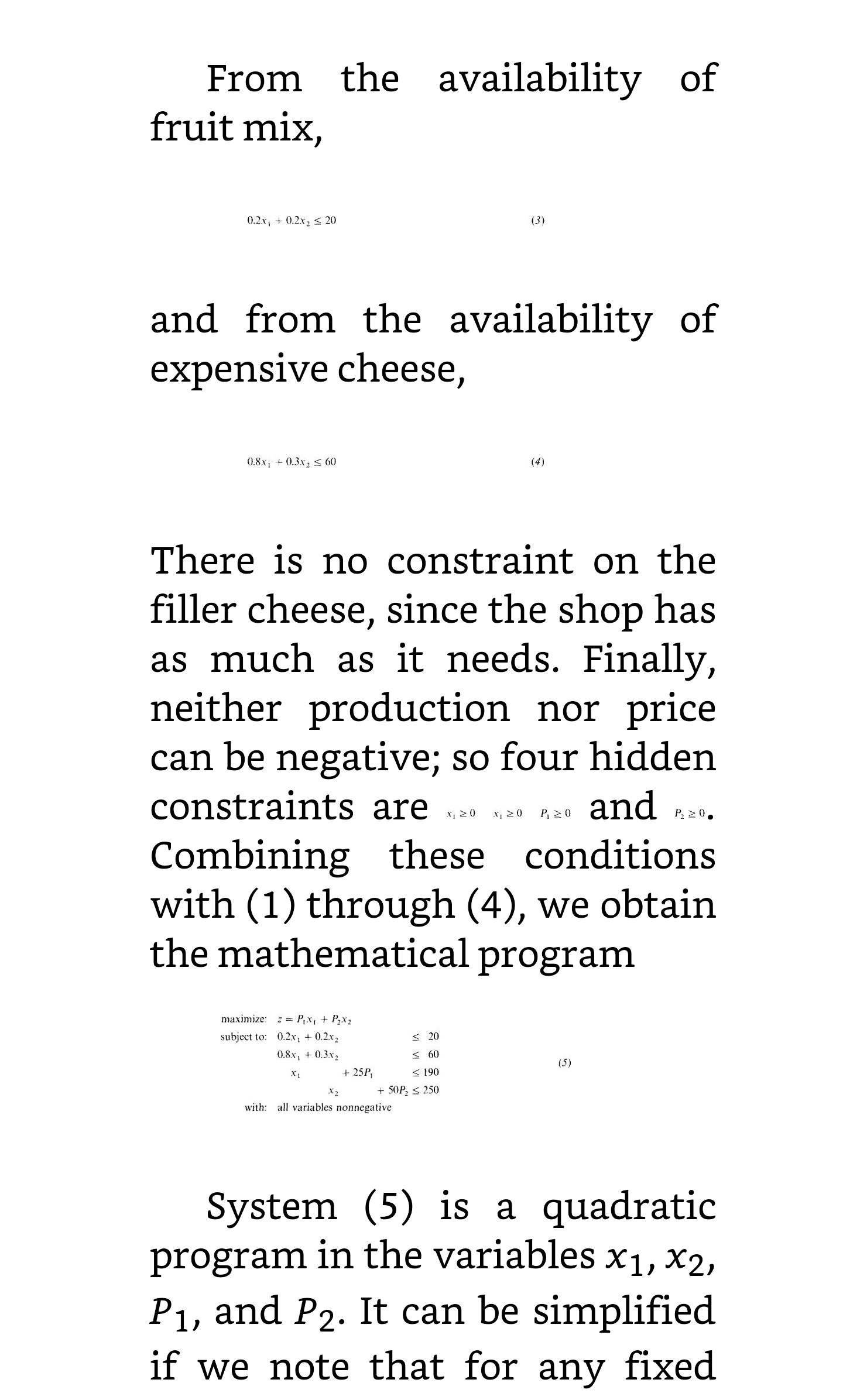 Solved: Operations Research with IML, Example Quadratic Programming ...
