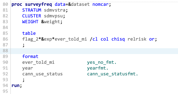 Requesting Odds Ratios w/ PROC SURVEYFREQ (RESRISK, RELRISK, OR) - SAS ...