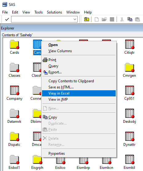 "Export to Excel" option in right click menu gone after software updat... - SAS Support Communities