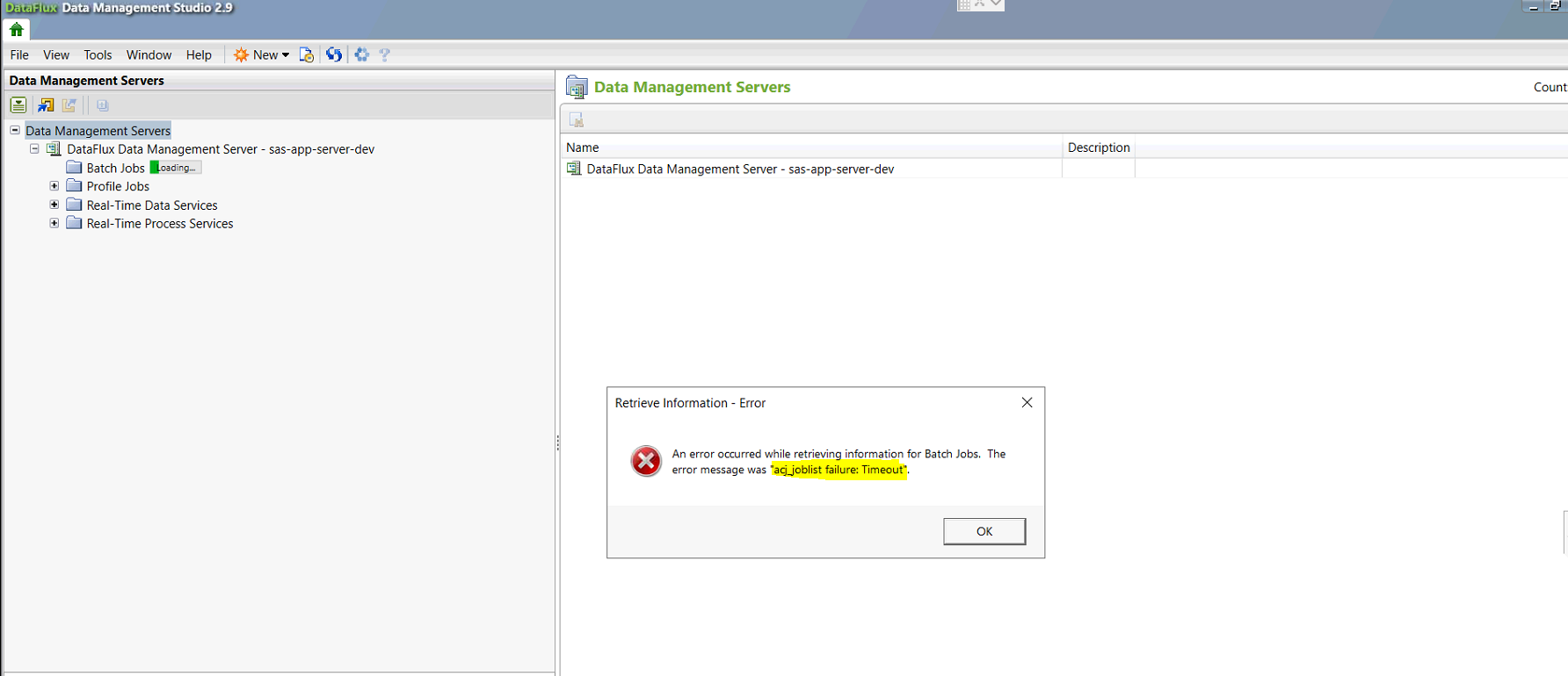 DM Server Issue in Data Management Studio - SAS Support Communities