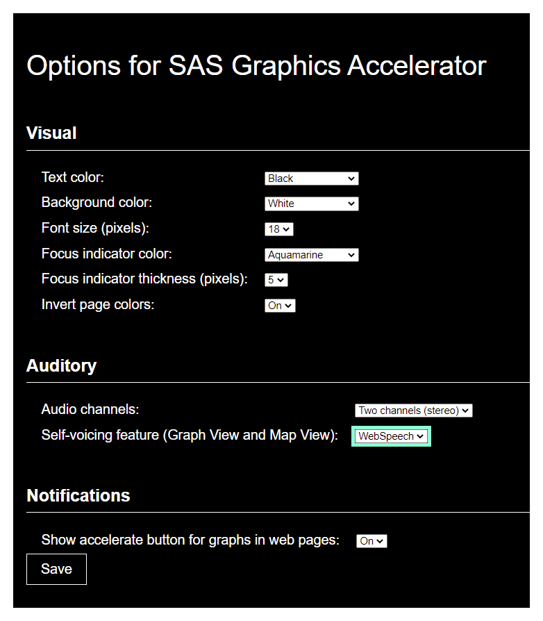 Accessibility Features in SAS Visual Analytics