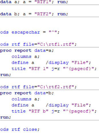 Combine multiple rtf files into one file but page number fails - SAS Support Communities