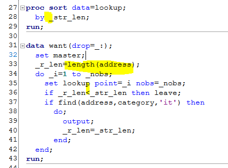 Solved: Match table A string with Table B keyword - SAS Support Communities