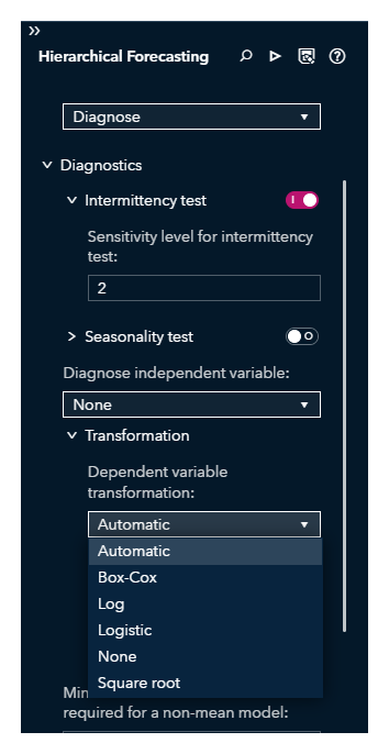 Understanding SAS Model Studio Forecast Task Options (DIAGNOSE, SELECT, FIT, UPDATE, FORECAST ...