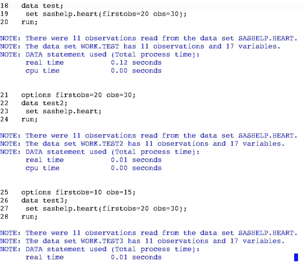 Solved: firstobs obs not giving intended result? - SAS Support Communities