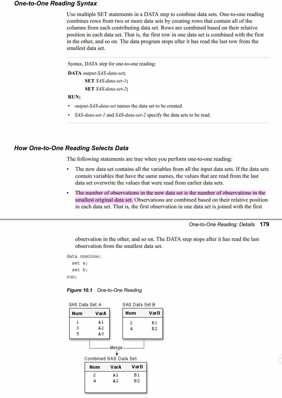 What is the point of One-to-One Reading? - SAS Support Communities