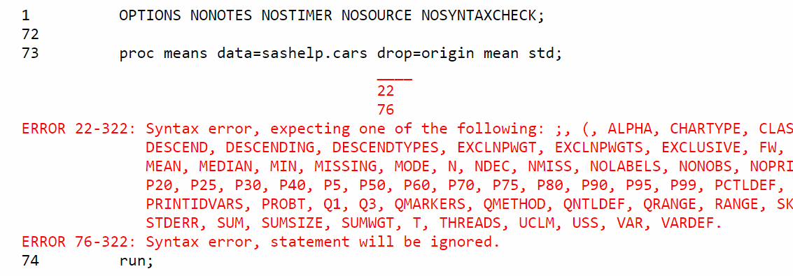 Solved: Does SAS crash when I change the order of the Drop option? - SAS Support Communities