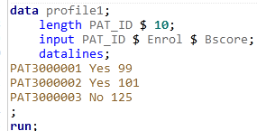 Solved: Help with indentation in datalines statement - SAS Support ...