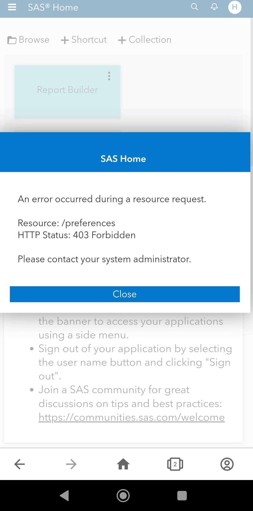 Error when accessing SAS va using network outside the organization - SAS Support Communities