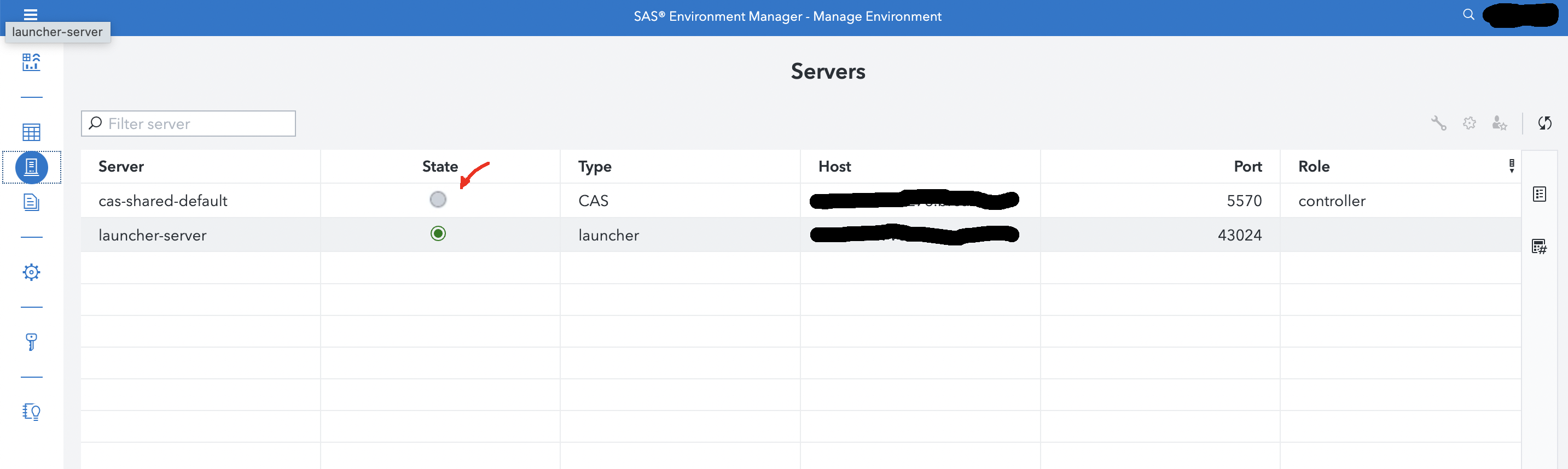 Solved: State of a CAS Controller to be shown as grey (not running?) instead o... - SAS Support ...