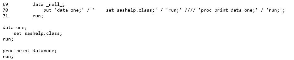 put statement and line break using / - SAS Support Communities