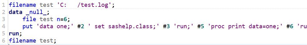 put statement and line break using / - SAS Support Communities