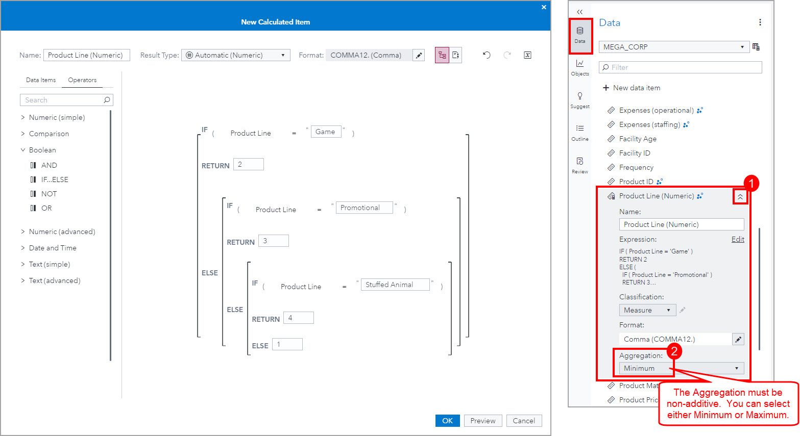 Va Report Example Applying A Color Mapped Display Rule For A Dual Axis Bar Line Graph