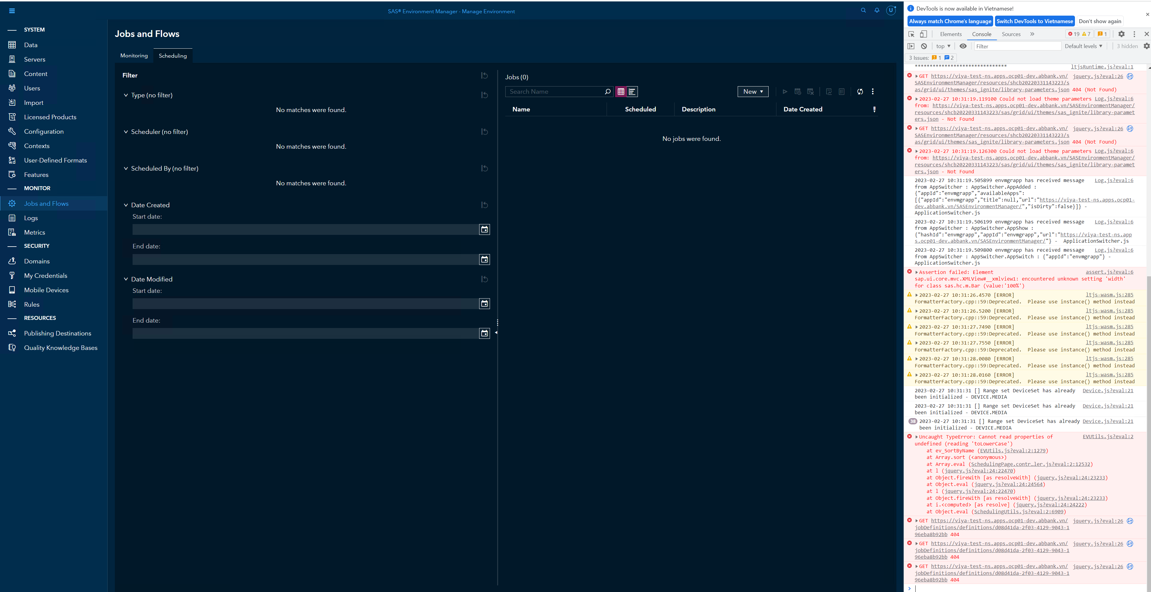 Viya 4 Scheduling Tab under Jobs and Flows of Environment Manager does... - SAS Support Communities