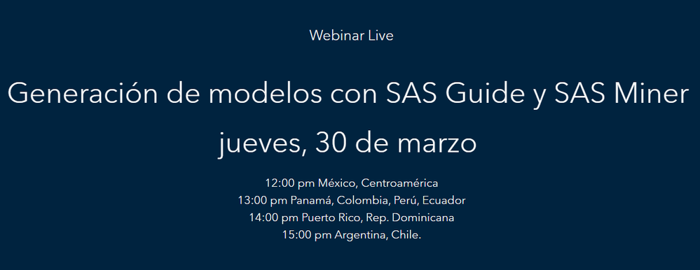 Webinar Gratuito: Generación de modelos con SAS Guide y SAS Miner - SAS ...
