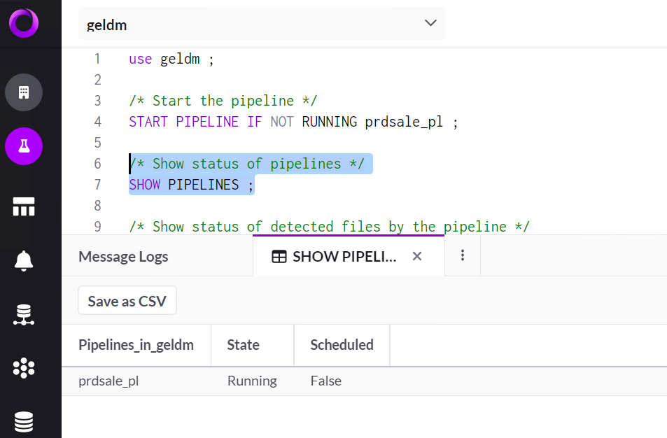 CAS and SingleStore Pipeline