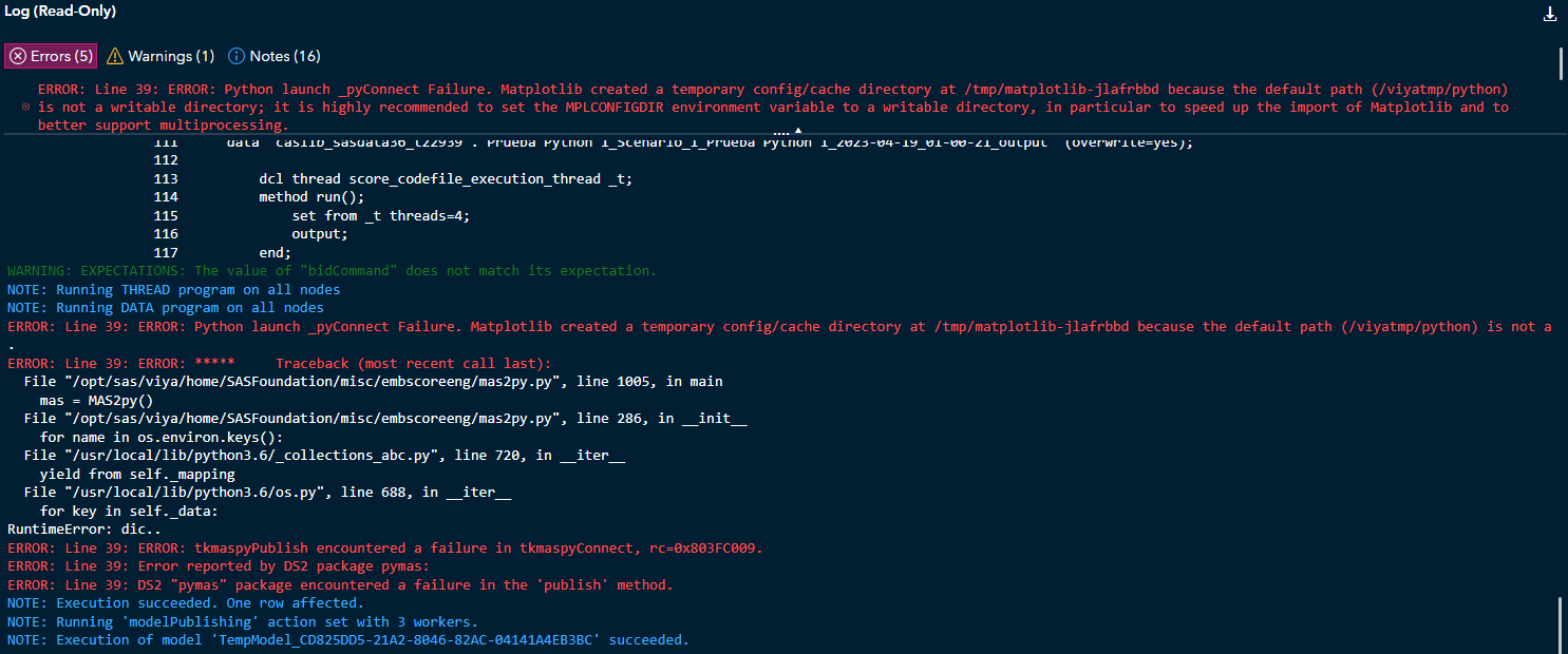 Running a scoring test for a Python model registered through register ...