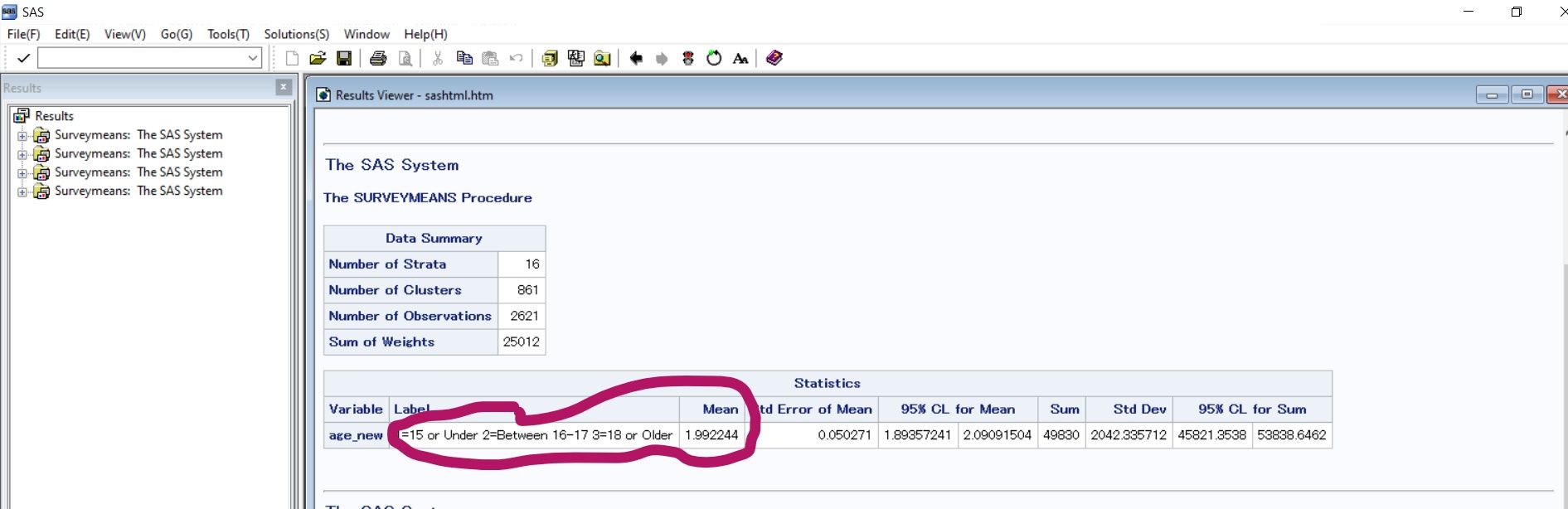 Help Separating Categories In Proc Surveymeans Sas Support Communities