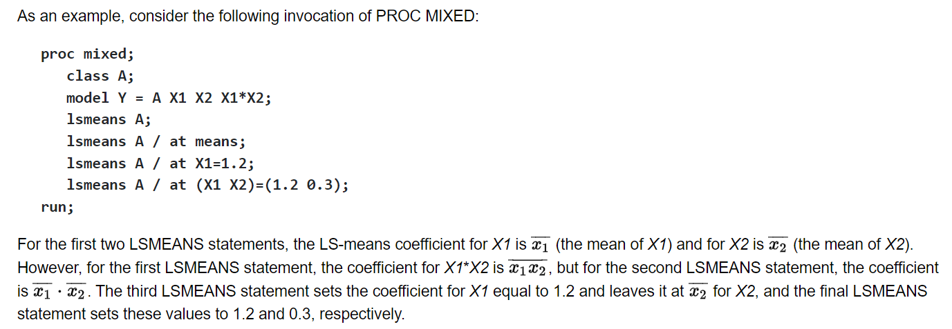 Lsmeans Estimates In Proc Mixed With Both Class And Continuous Covaria Sas Support Communities