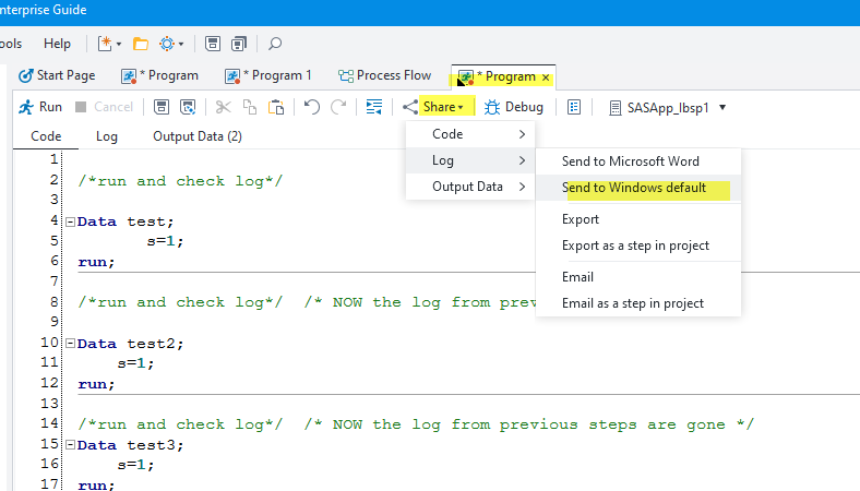 Solved: SAS EG 8.x - How to capture a collective log that appends all logs lik... - SAS Support ...