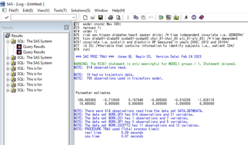 Proc Traj - 1 group model error - SAS Support Communities