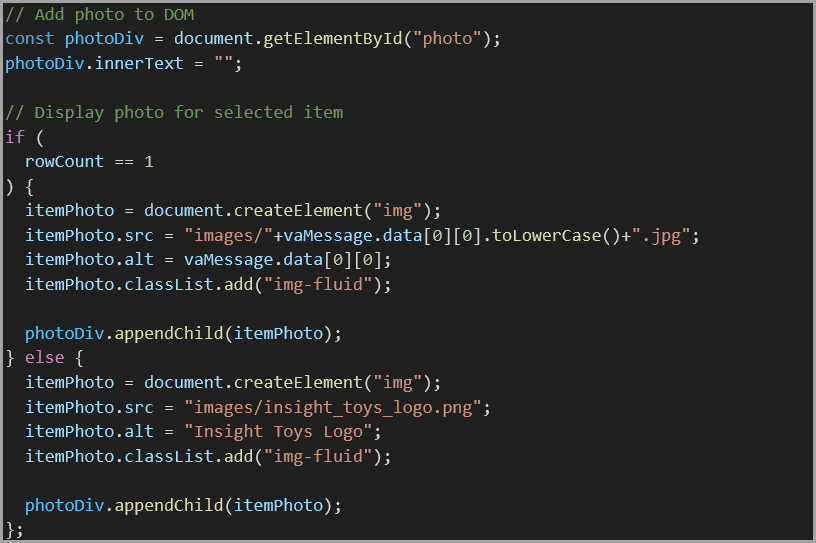 Using the Data-Driven Content Object in Visual Analytics to Display Product Photos: Basics