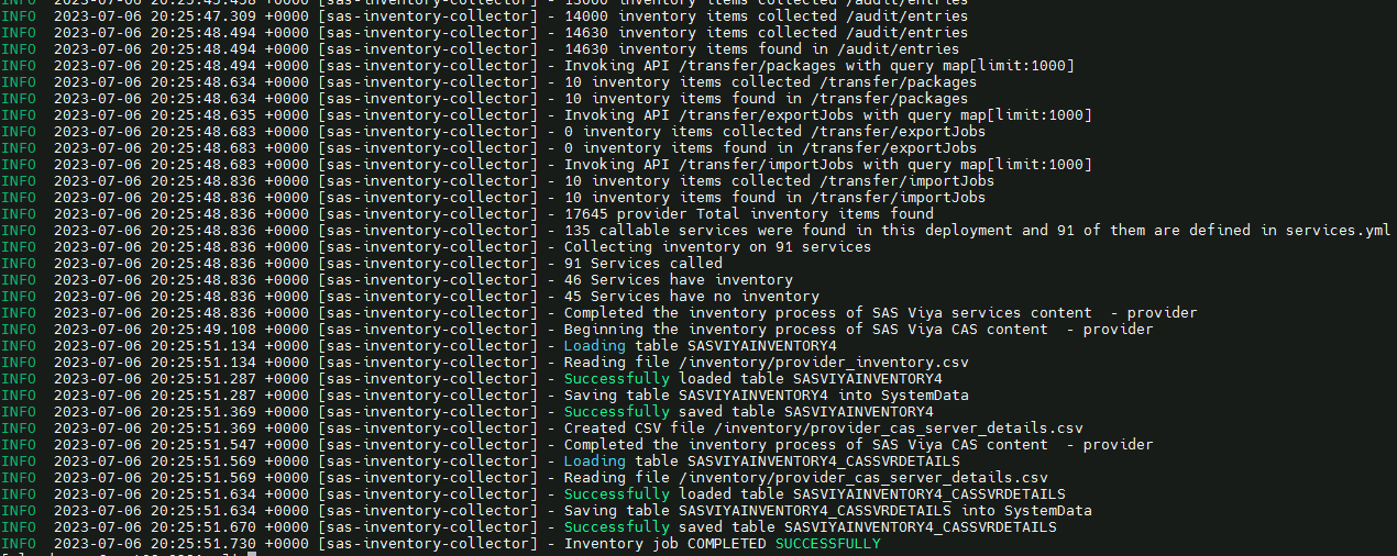 SAS Viya Inventory scan and reporting