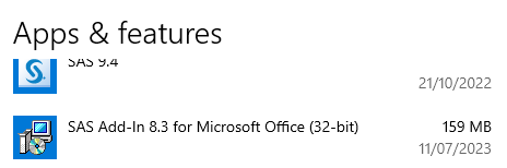 Error in enabling SAS Add-in for Office - SAS Support Communities