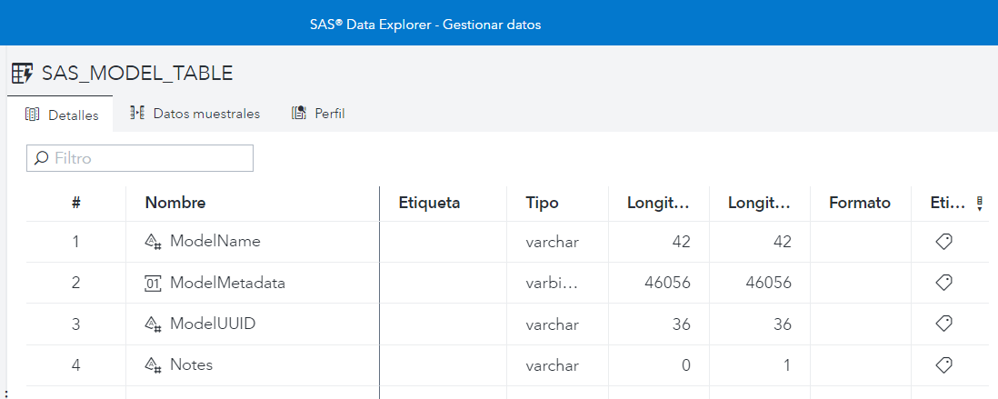 From SAS Studio, how to get the features for a published model in CAS ...