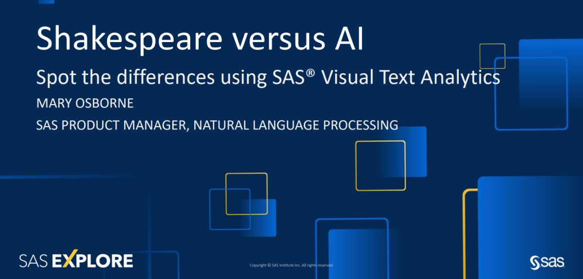 Shakespeare Versus AI: Spot the Differences Using SAS® Visual Text Ana ...