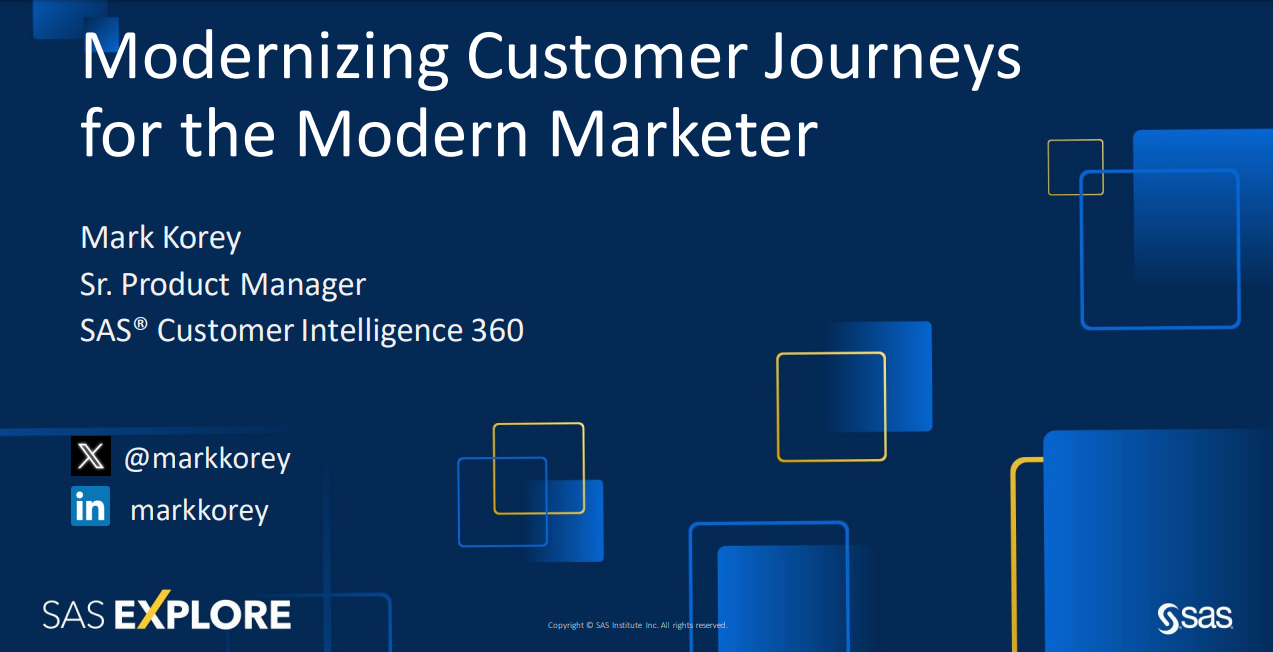 Modernized Customer Journeys For The Modern Marketer Sas Support Communities
