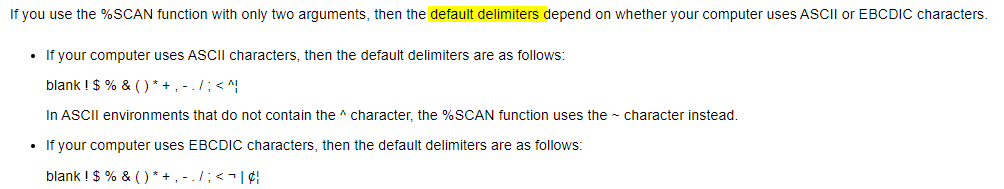 Solved: Plz explain how %scan is working in below program. - SAS Support Communities