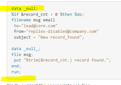 Solved: Generate an automatic email after the sql query condition - SAS Support Communities