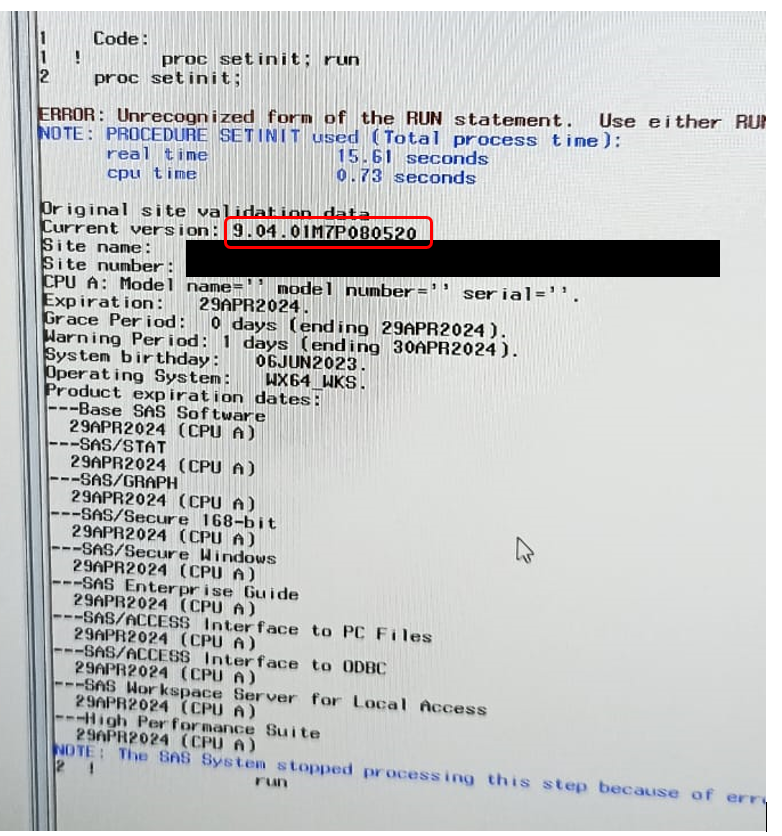 SETINIT procedure - SAS Support Communities