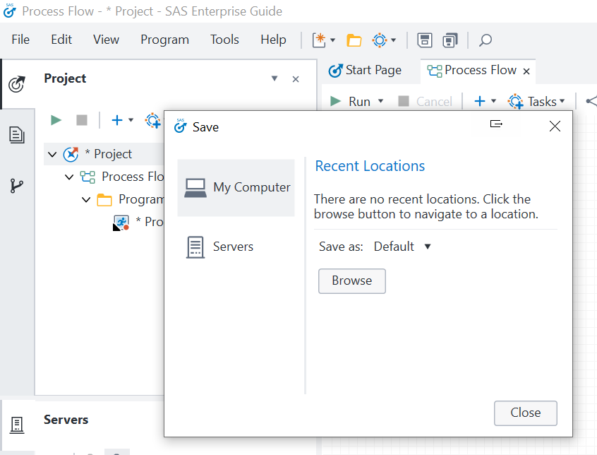 Solved Project Is Not Getting Saved In Local Drive Sas Eg On Demand For Acad Sas Support