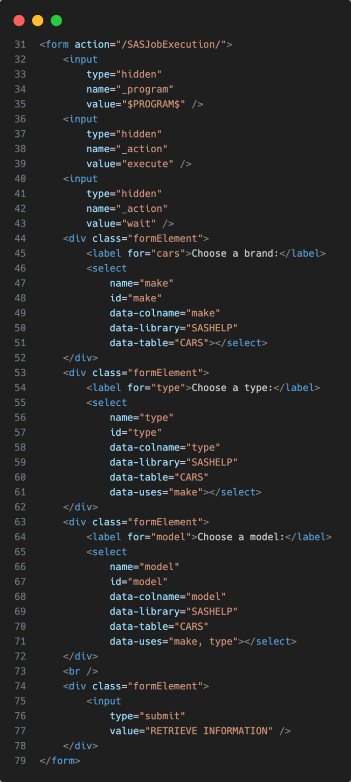 How-to display results from a SAS Viya Job in the same page?