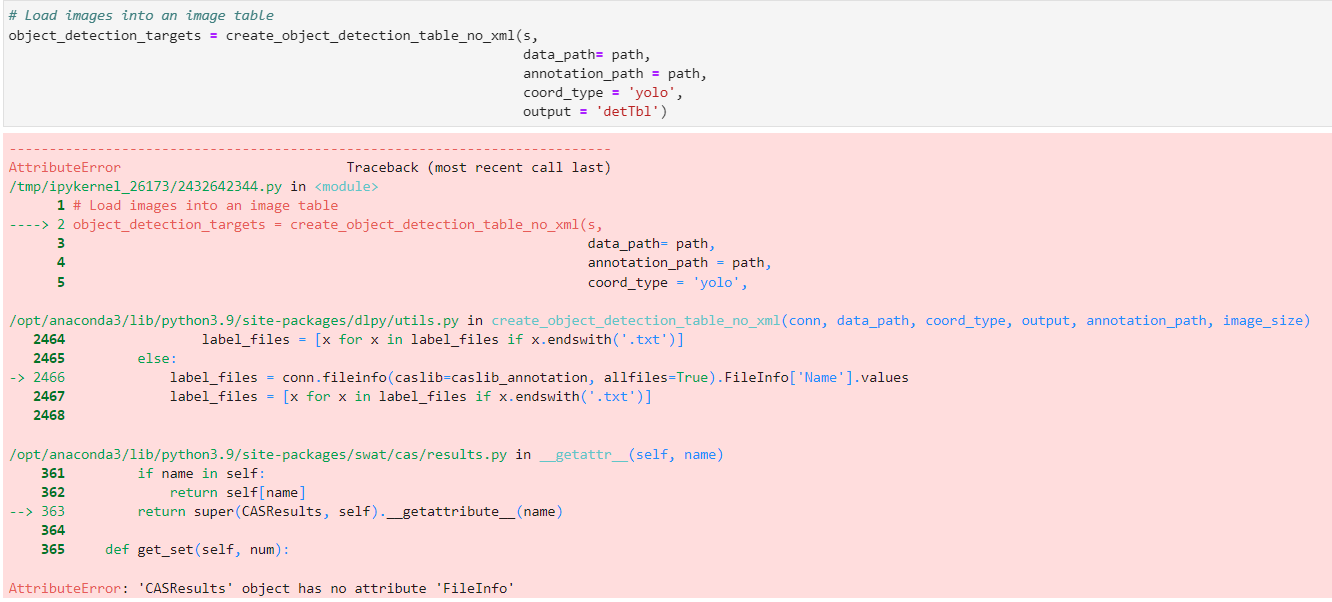 Solved: AttributeError: 'CASResults' object has no attribute 'FileInfo' - SAS Support Communities