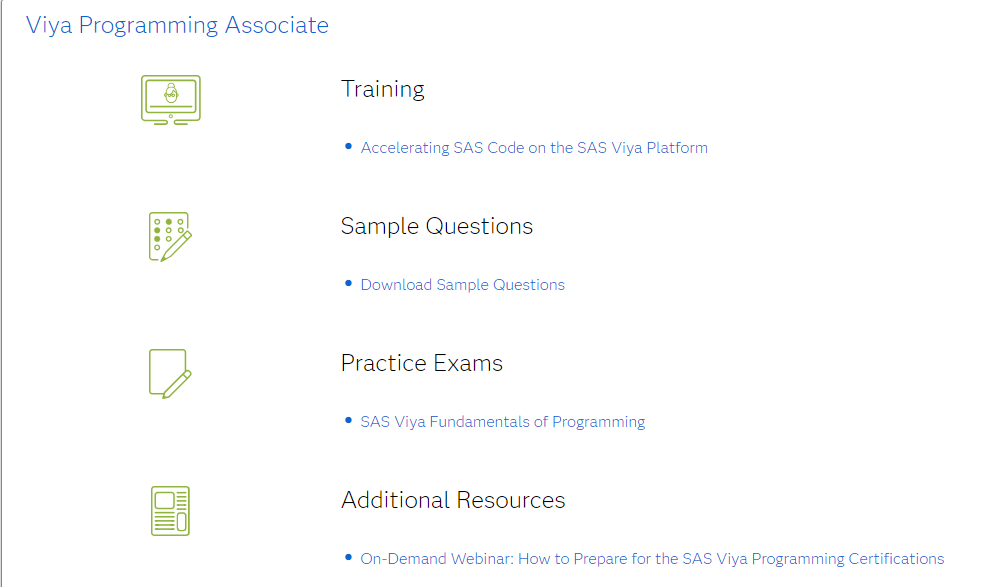 Solved Is There A Sas® Viya® Programming Associate Exam Prep Course Sas Support Communities