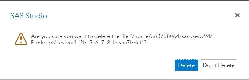 Solved: Deleting Files in SAS Studio (SAS on Demand for Academics ...