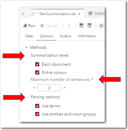 “The 5000-page guide to concise communication” or “How to summarize text with SAS”