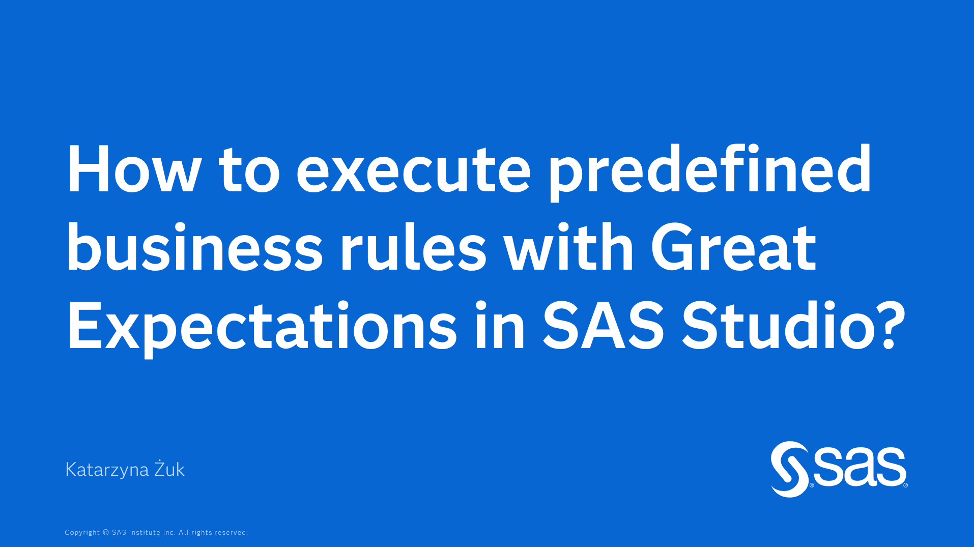 How to execute predefined business rules with Great Expectations in SA... - SAS Support Communities
