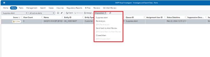 The disposition list should contain only the button list that authoriz ...