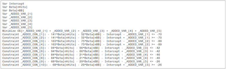 Automatic Linearization Using the OPTMODEL Procedure: Least Absolute Deviation (LAD) Regression