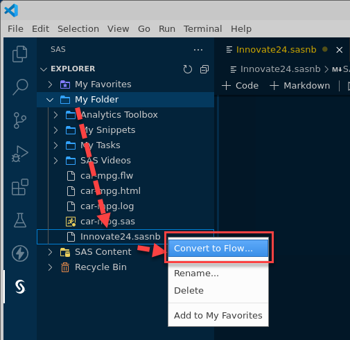 VS Code Notebooks to SAS Studio Flows: the Easy Guide