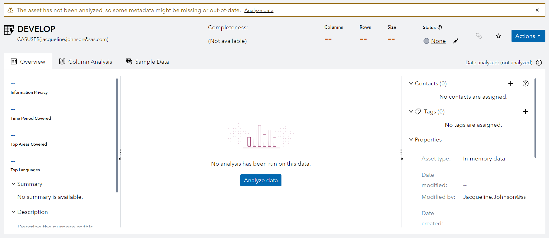 SAS Information Catalog Replaces View Measure Details (and More!) in S ...