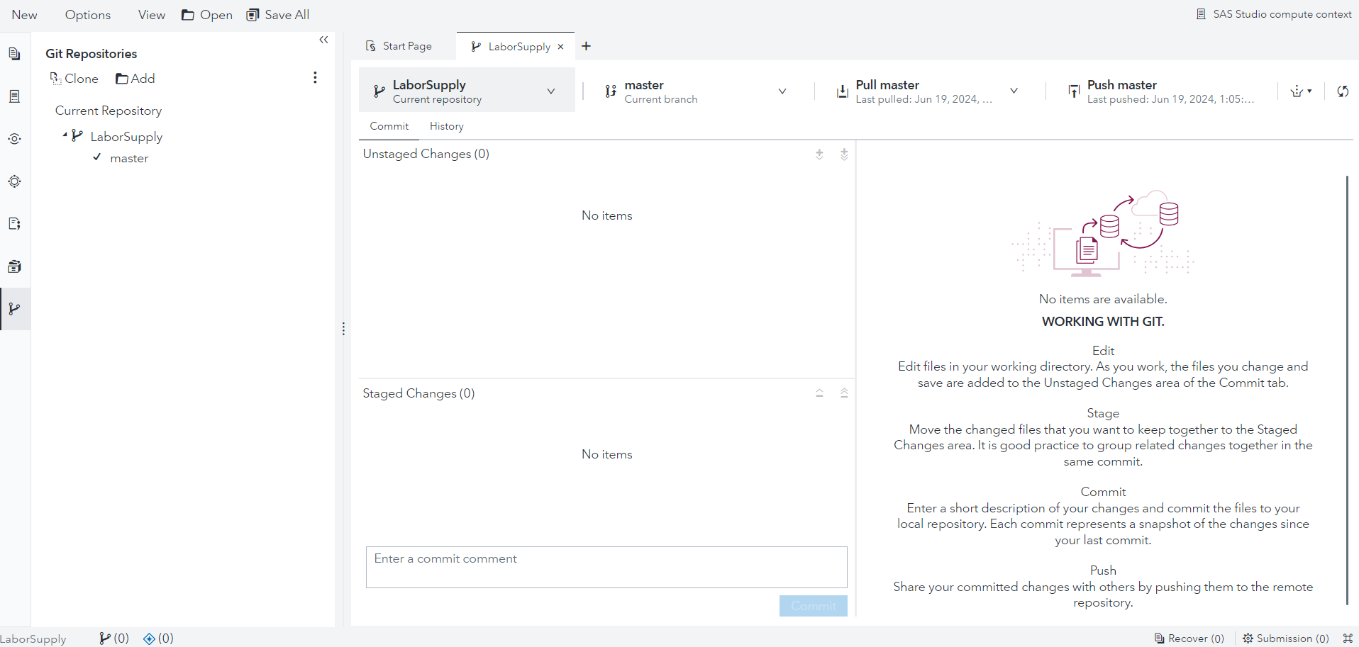 GitHub + SAS Studio Integration in SAS Viya for Learners 4 (VFL4) - SAS ...